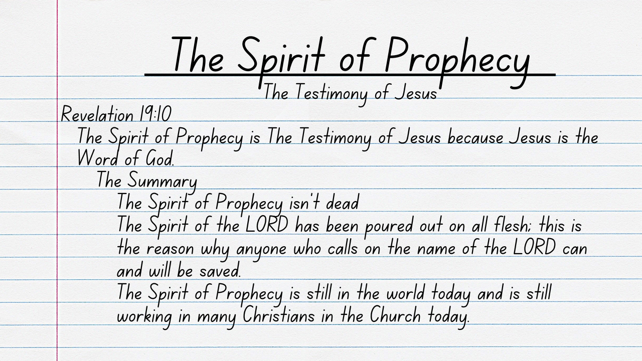 The Spirit of Prophecy Pt. 2: The Testimony of Jesus - HoldToHope